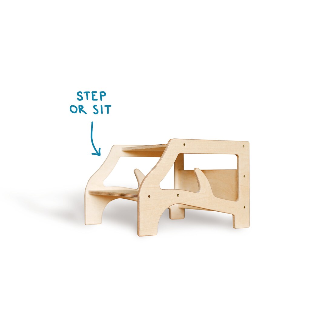 Birch Plywood Kids Step Stool: Tree Design, Kitchen & Bathroom Helper ...
