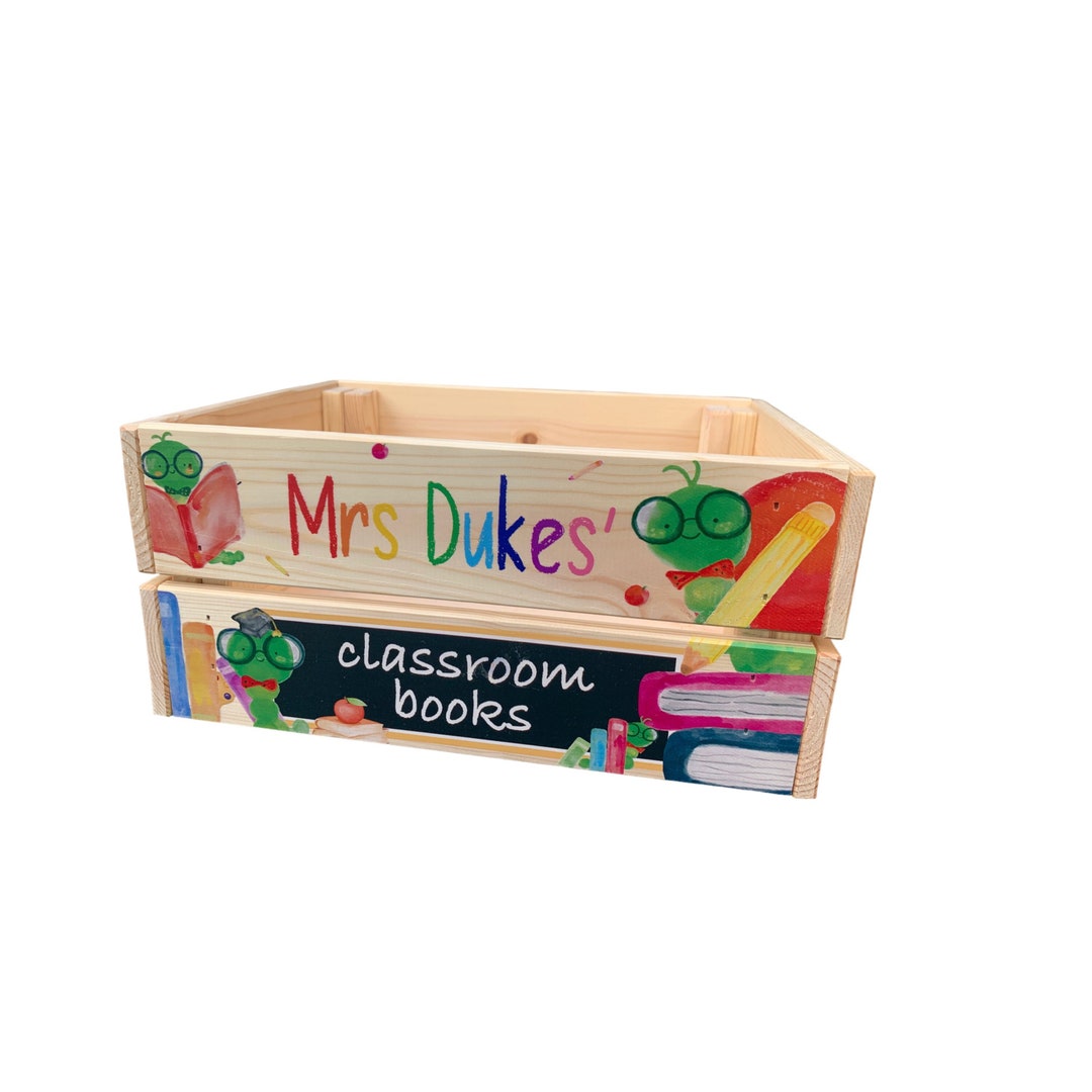 Personalised Teacher Crate, Thank You Teacher Gift, Classroom Box ...