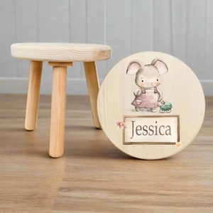 Child's Wooden Stool, Kids Chair, Personalised Kid Gift, Nursery, Child ...