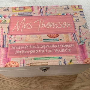 Personalised Teacher Box, Teacher Gift, Nursery Gift, Personalised ...