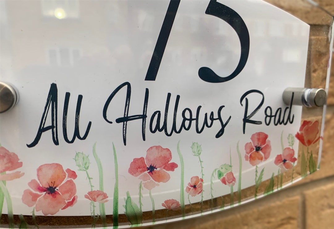 Poppy Door Number, Family House Sign, Door Number, Door Sign, House ...