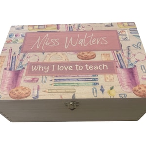 Personalised Teacher Box, Teacher Gift, Nursery Gift, Personalised ...
