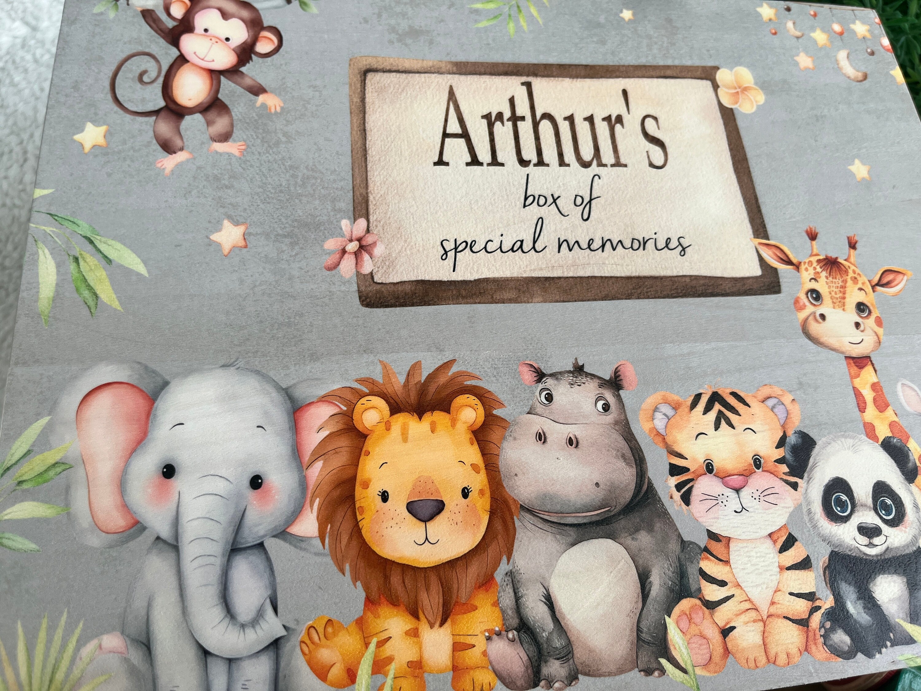 Personalised Animal Keepsake Box, Memory, Dinosaur, Balloon, Gift ...