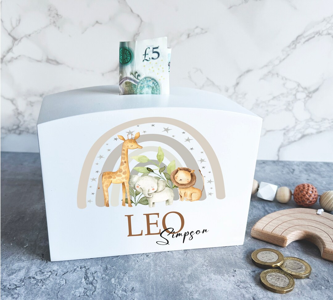 Personalised Kids Money Box, Money Pot, Piggy Bank, Toddler Gift ...