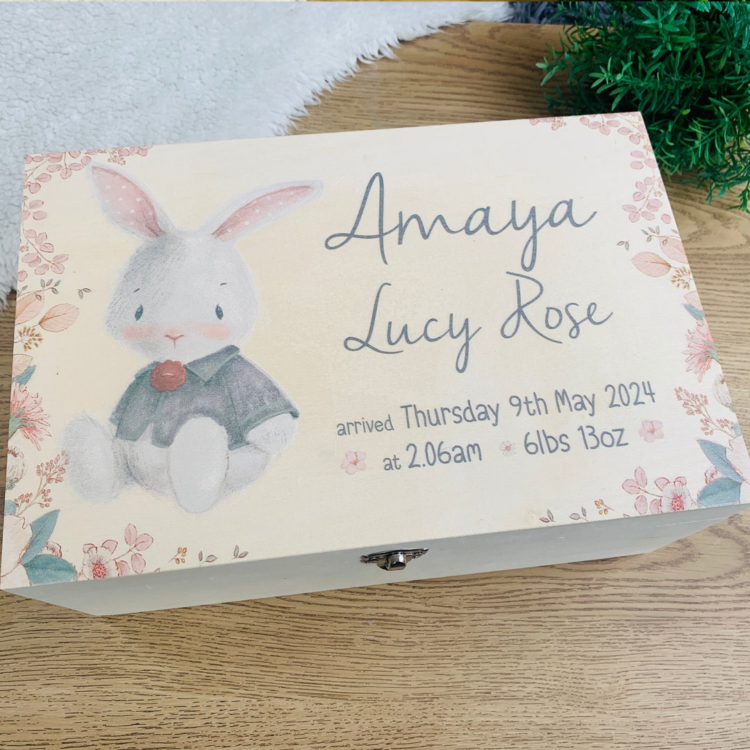 Personalised Wood Keepsake Box, Memory, Baby, Gift, Child, Christening ...