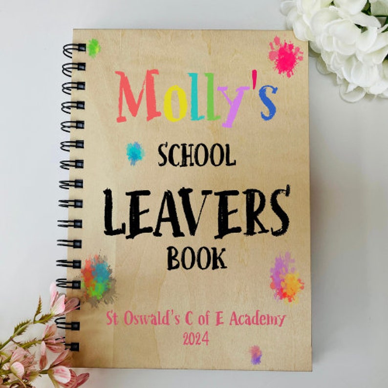 Wooden School Leavers Scrapbook, Autograph, Memory, Keepsake, Class of ...