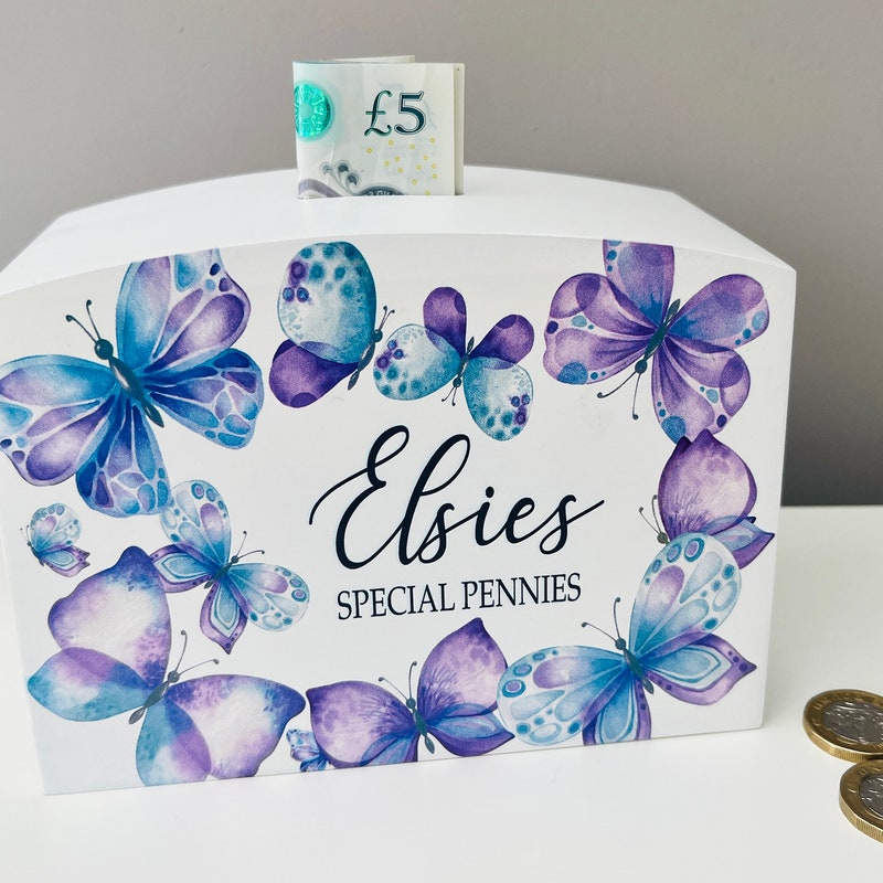 Butterfly Custom Bank - Etsy UK