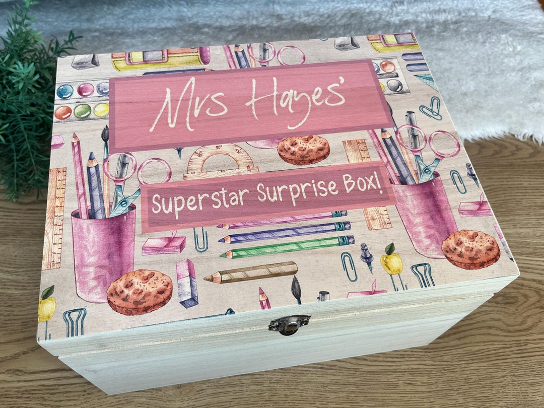 Personalised Teacher Box, Teacher Gift, Nursery Gift, Personalised ...