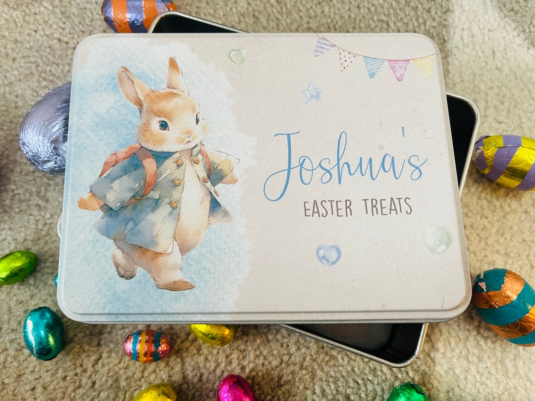 Personalised Easter Tin, Sweets, Treat, Keepsake, Box, Gift, Present ...