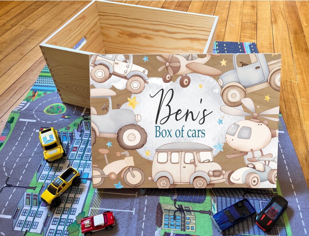 Car Toy Box With Lift off Lid, Keepsake Box, Memory Box, New Baby Gift ...