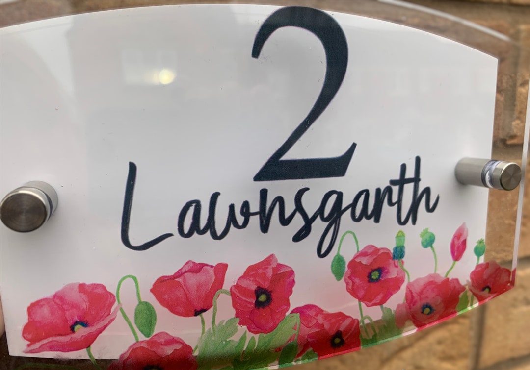 Poppy Door Number, Family House Sign, Door Number, Door Sign, House ...