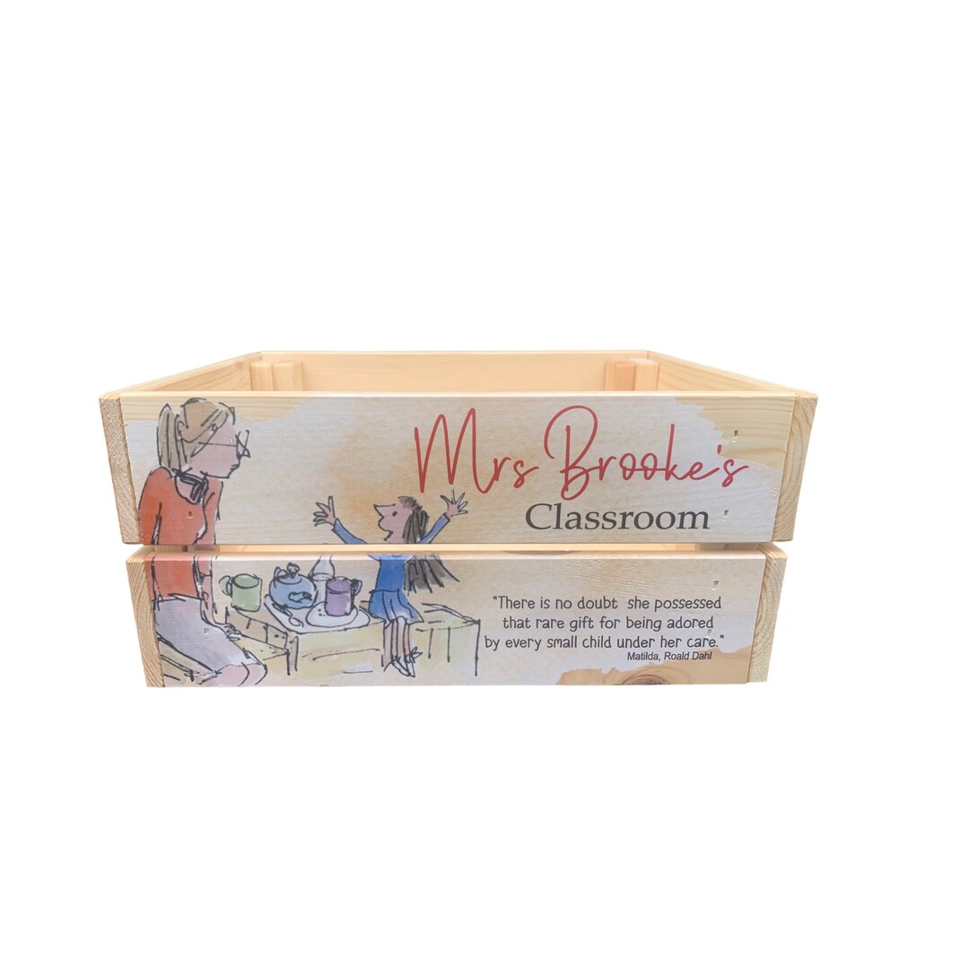 Personalised Teacher Crate, Teacher Gift, Classroom Box, Keepsake ...