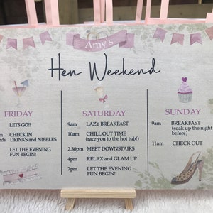 Hen Party Welcome Sign and Easel| Stag Do | Welcome Sign| Hen Party ...