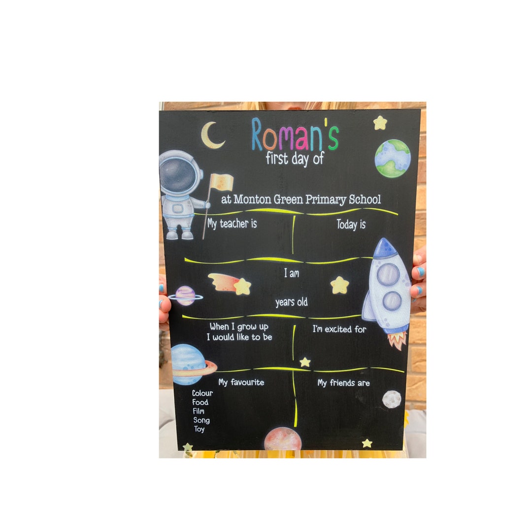 First AND Last Day of School Sign, Space, Starting School Board, New ...