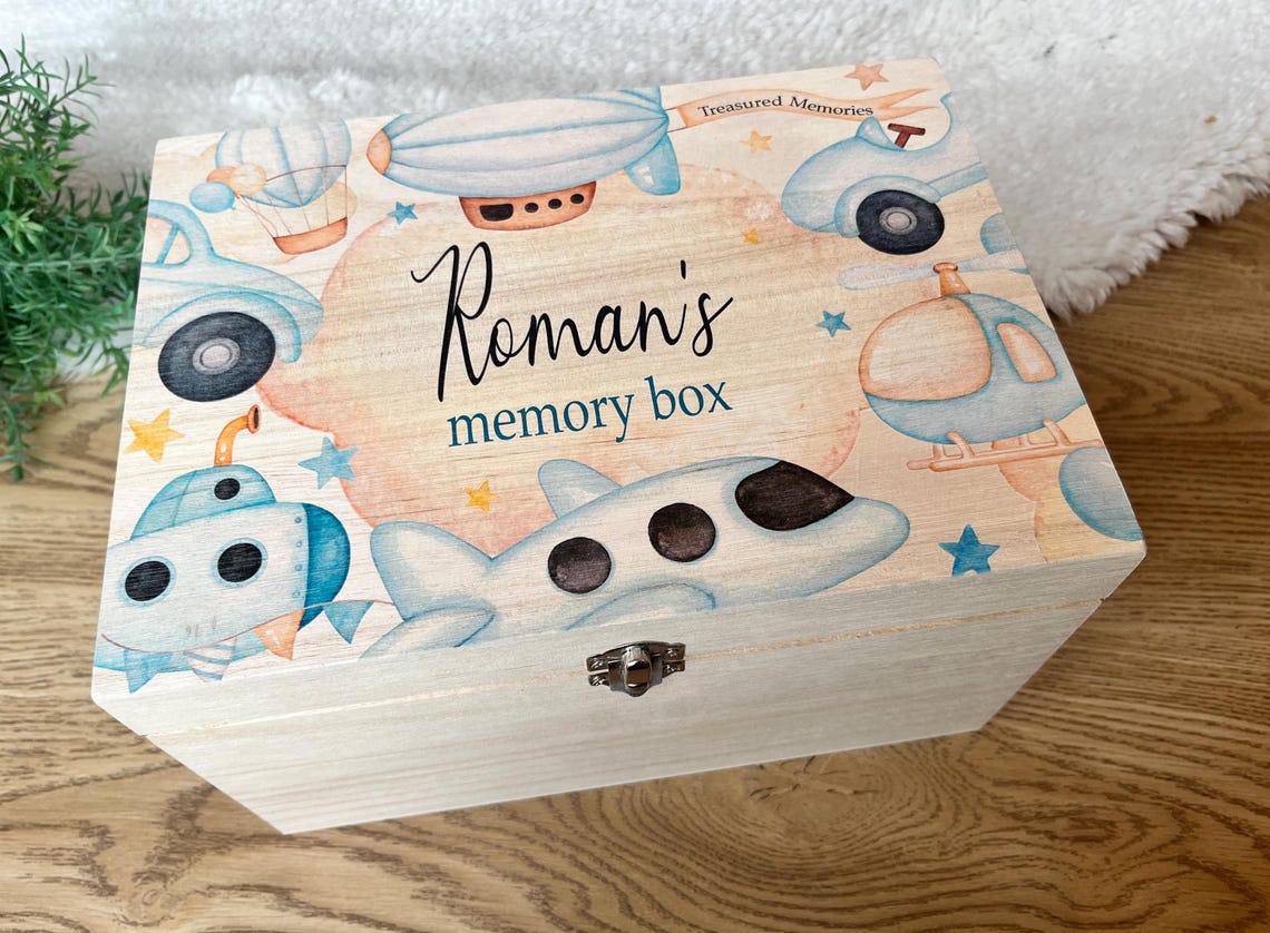 Personalised Vehicle Keepsake Box, Cars, Airplanes, Memory Box, New ...