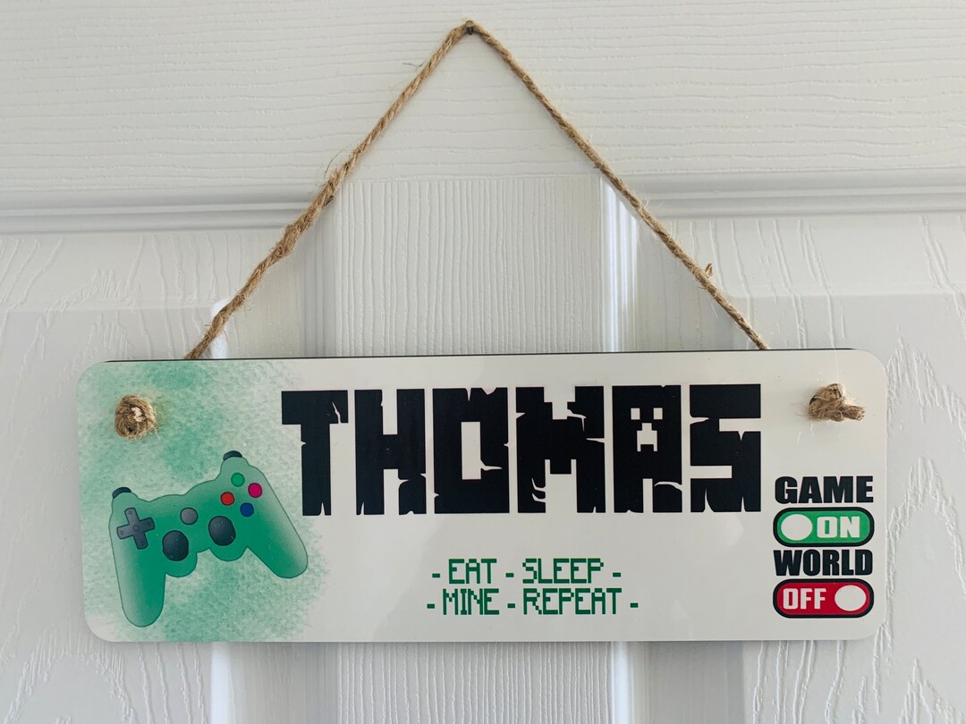 Personalised Kids Door Sign, Bedroom Sign, Gaming Room Sign, Gamer ...
