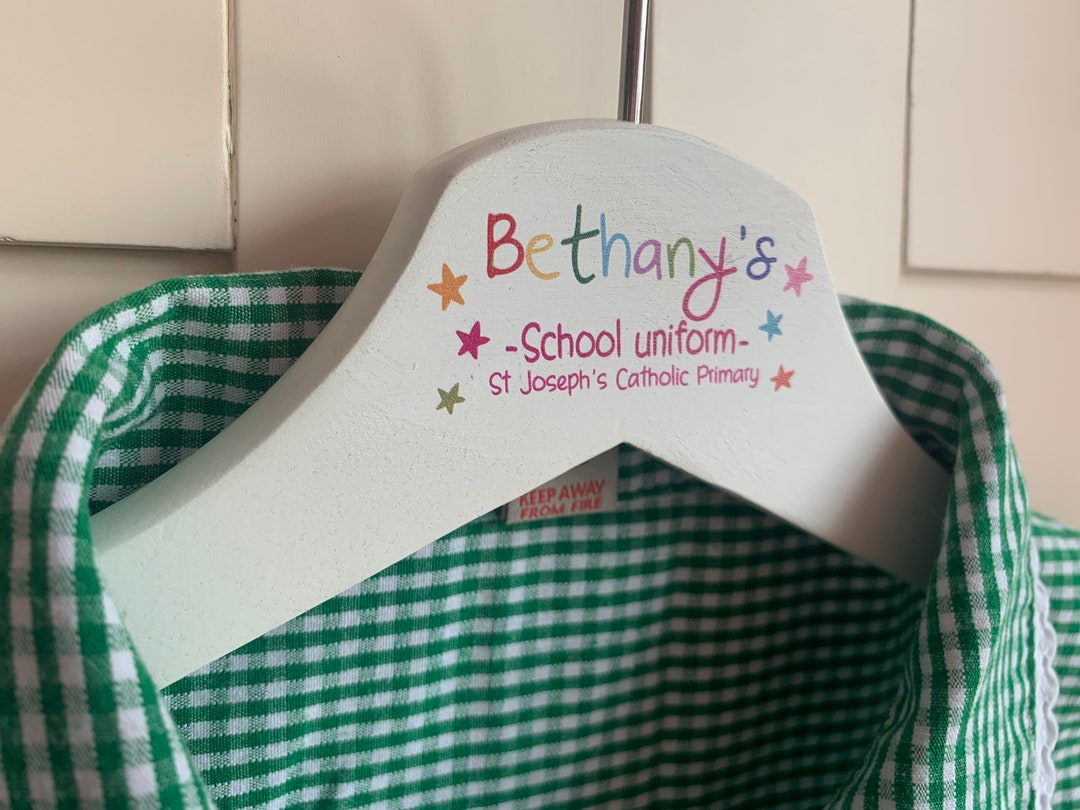 Personalised School Uniform Hanger, Starting School, Coat Hanger ...