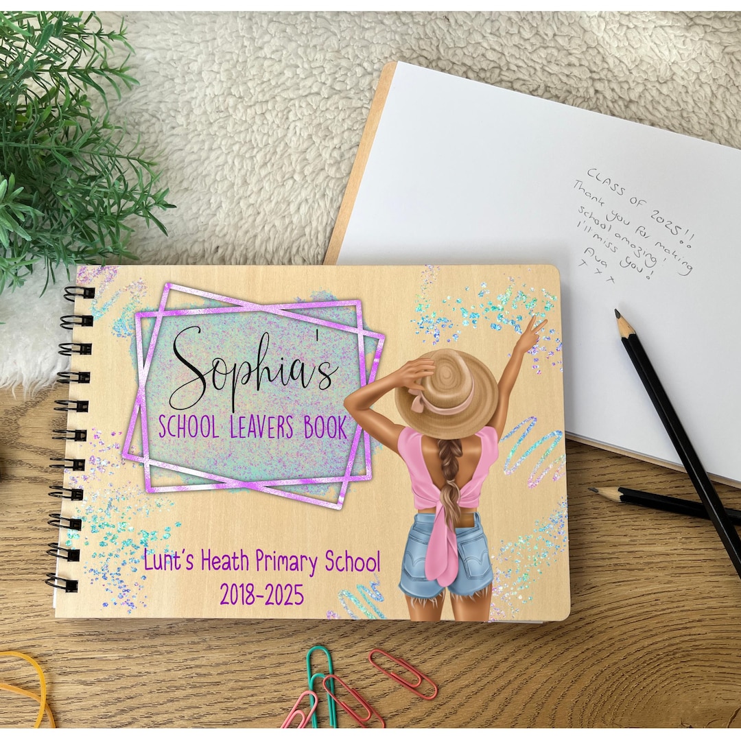 Luxury Wood School Leavers Book, Gift, Scrapbook, Message, End of ...