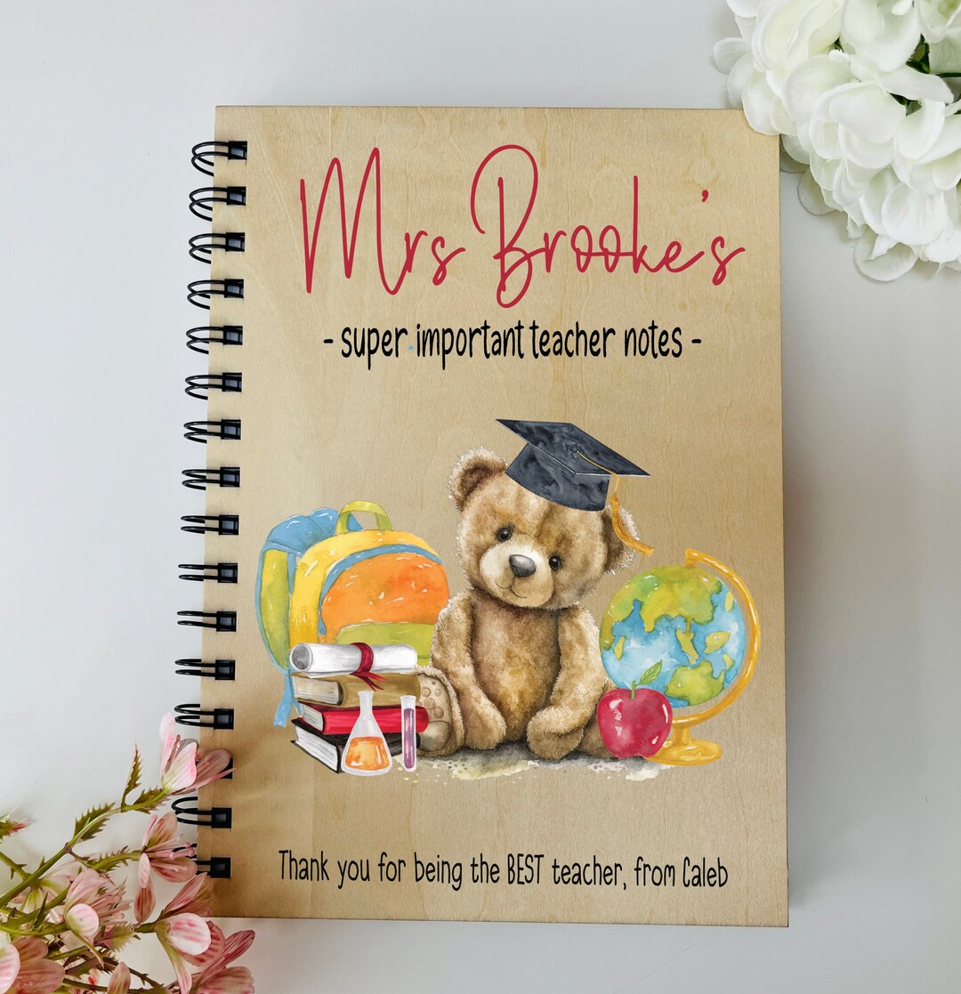 Wooden School Teacher Notebook, Teacher Gift, Classroom, End of Term ...