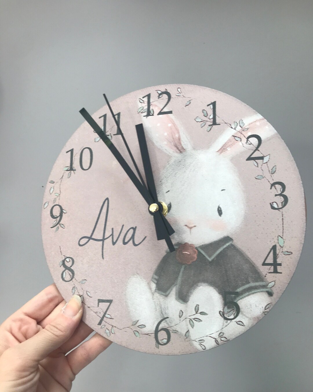 Ballerina Rabbit Clock, Personalised Gift, Child Bedroom, New Baby ...