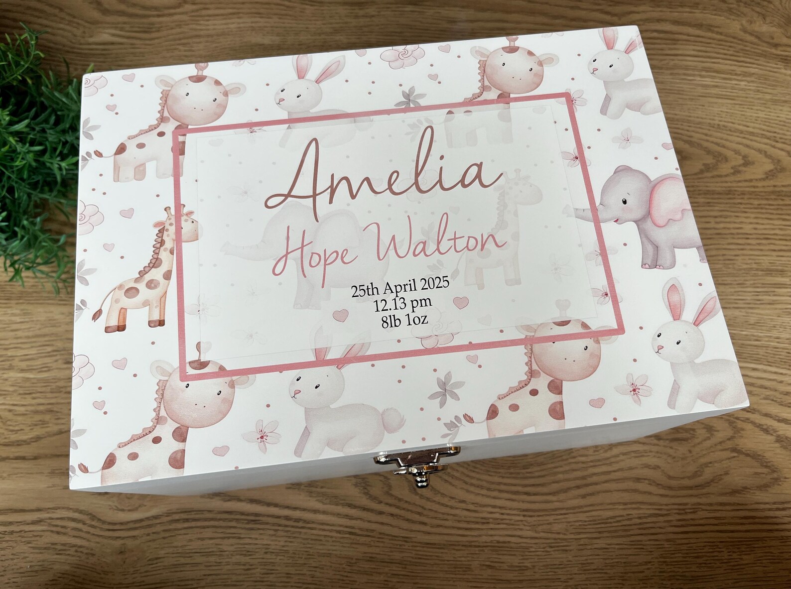 Luxury Personalised Animal Keepsake Box, Memory Box, New Baby Gift ...