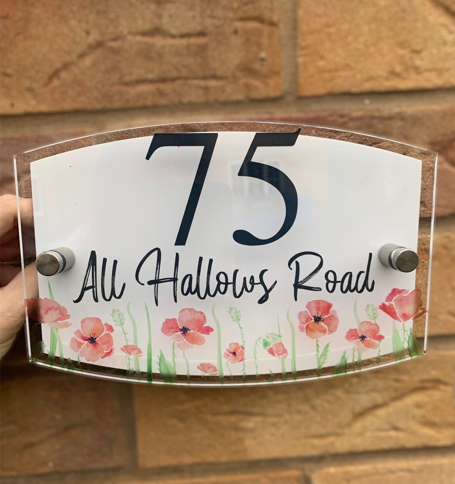 Poppy Door Number, Family House Sign, Door Number, Door Sign, House ...