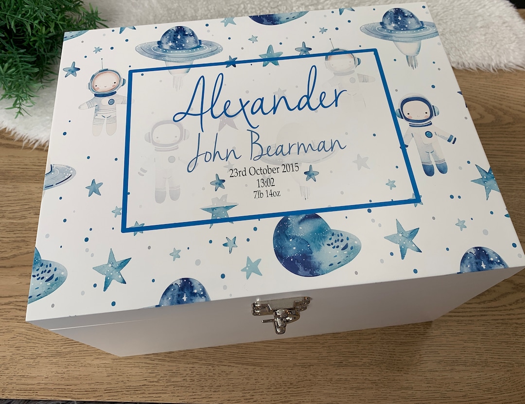 Baby Memory Box, Personalised Keepsake Box, Christening Gift, New Baby ...