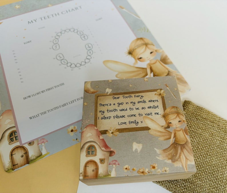 Personalised Tooth Fairy Box With Chart, Baby Tooth Trinket ...