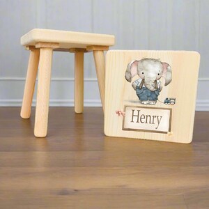 Child's Wooden Stool, Kids Chair, Personalised Kid Gift, Nursery, Child ...
