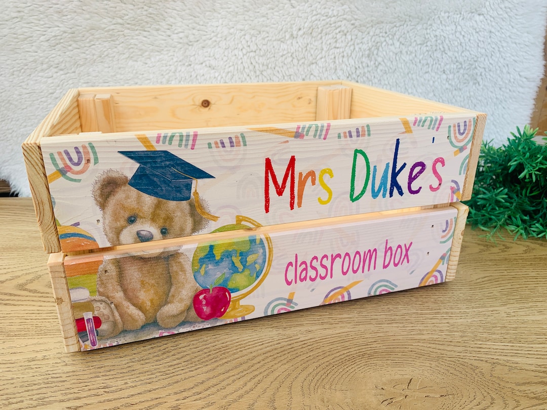 Personalised Teacher Crate, Thank You Teacher Gift, Homework Box ...