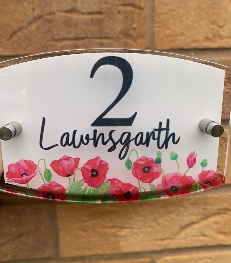 Poppy Door Number, Family House Sign, Door Number, Door Sign, House ...