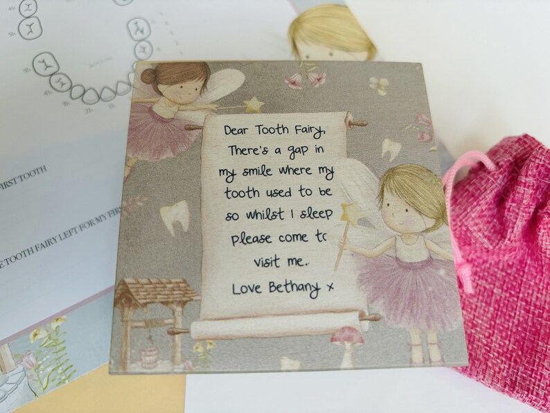 Personalised Tooth Fairy Box With Chart, Baby Tooth Trinket ...