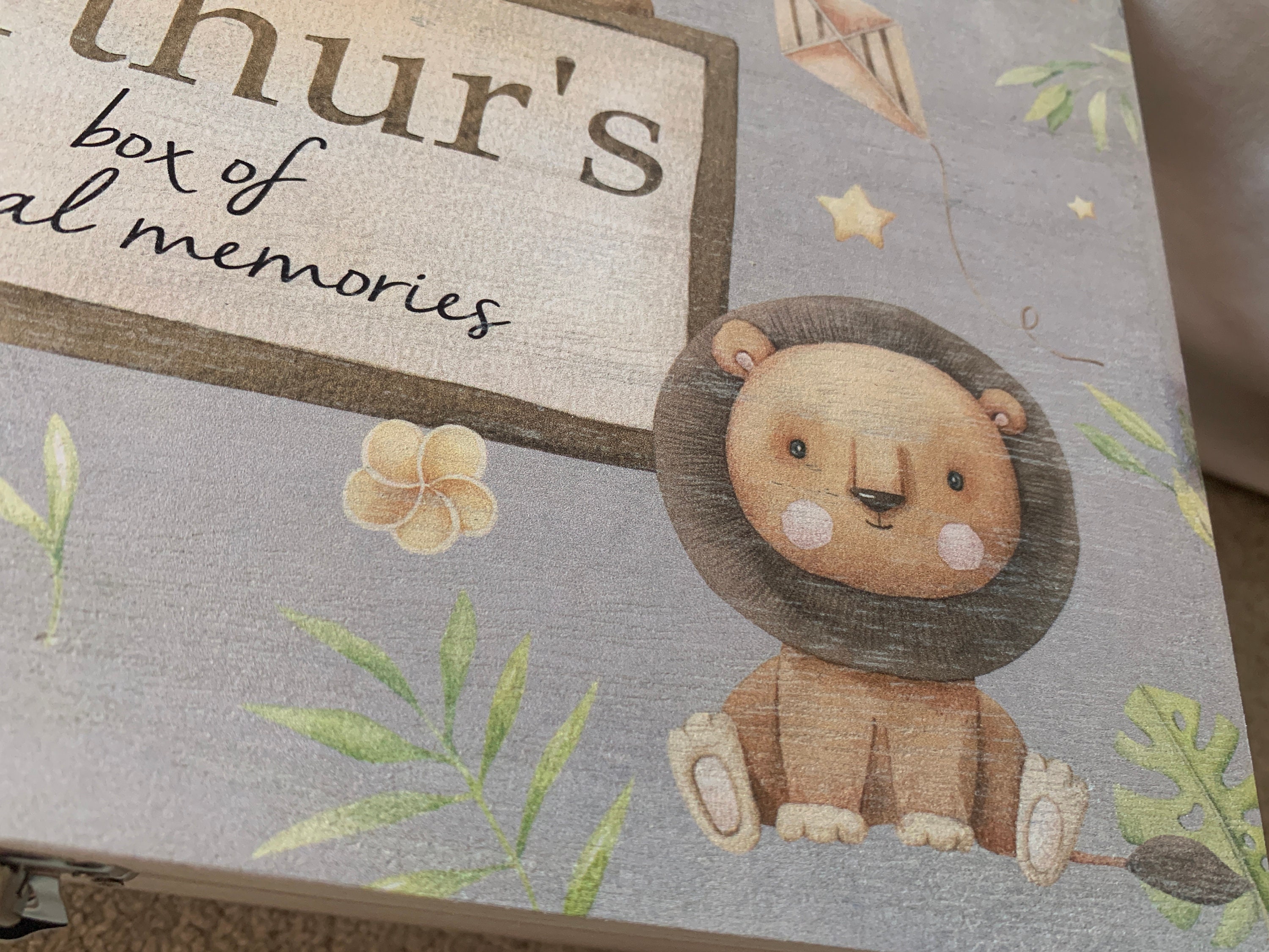 Personalised Wooden Keepsake Box Memory Box Safari - Etsy