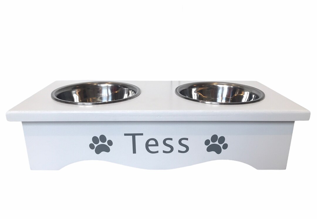 Personalised Wooden Double Pet Stand / Feeding Stand/ Pet Bowls, Dog ...