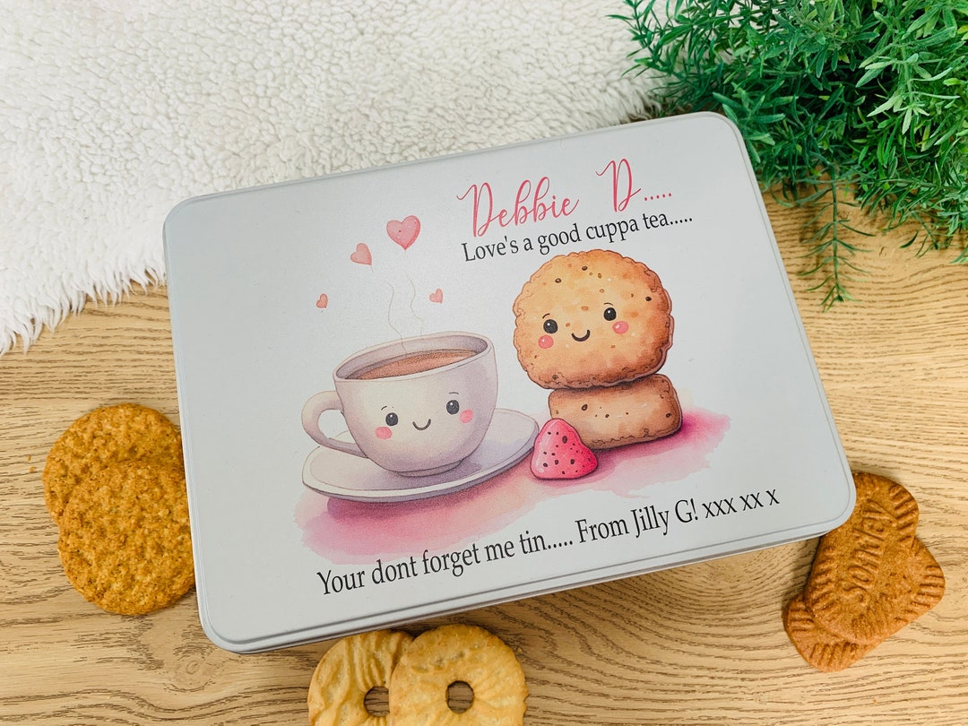 Personalised Tea Bag Biscuit Tin, Treat, Girlfriend, Gift for Her, Him ...