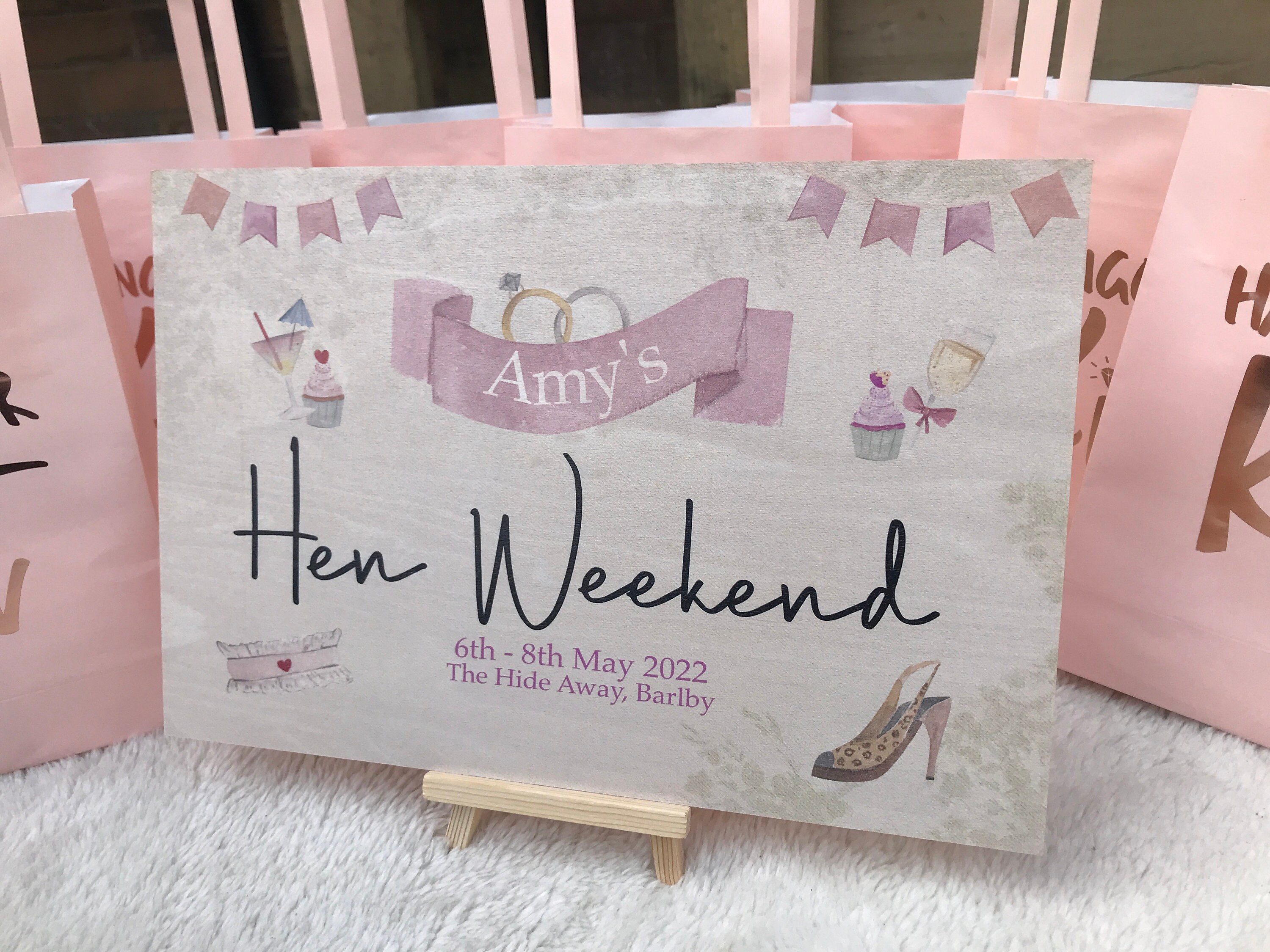 Hen Party Welcome Sign and Easel Stag Do Welcome Sign Hen | Etsy UK
