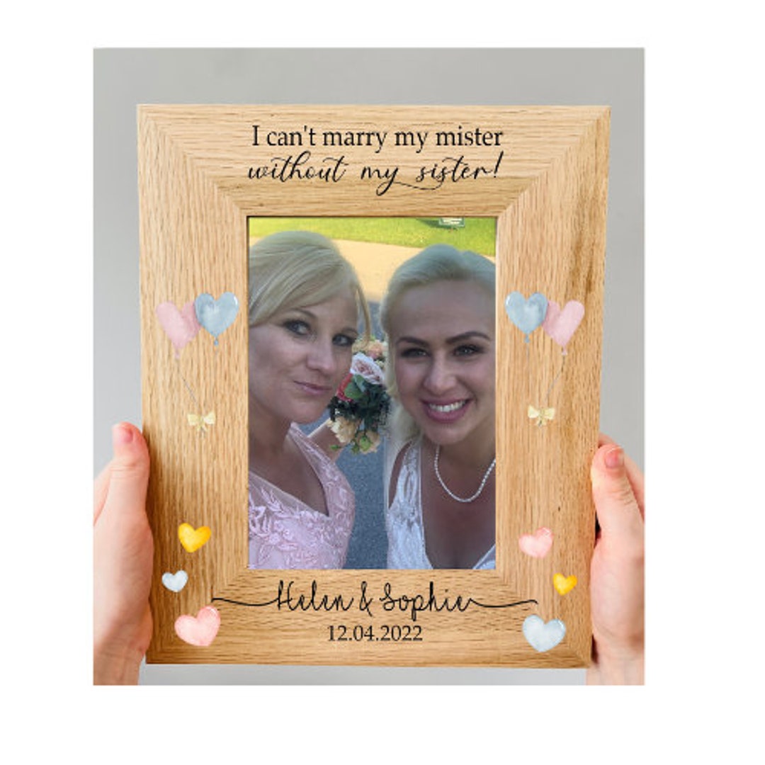 Solid Oak Personalised Bridemaid Photo Frame, Wedding, Bribe, Maid of ...