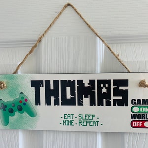 Personalised Kids Door Sign, Bedroom Sign, Gaming Room Sign, Gamer ...