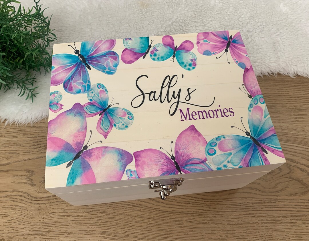 Butterfly Memory Box, Keepsake Box, Children, New Baby Gift ...