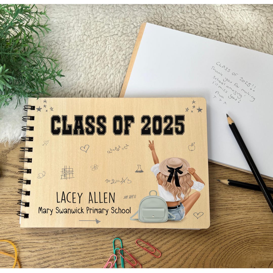 Luxury Wood School Leavers Book, Gift, Scrapbook, Message, End of ...
