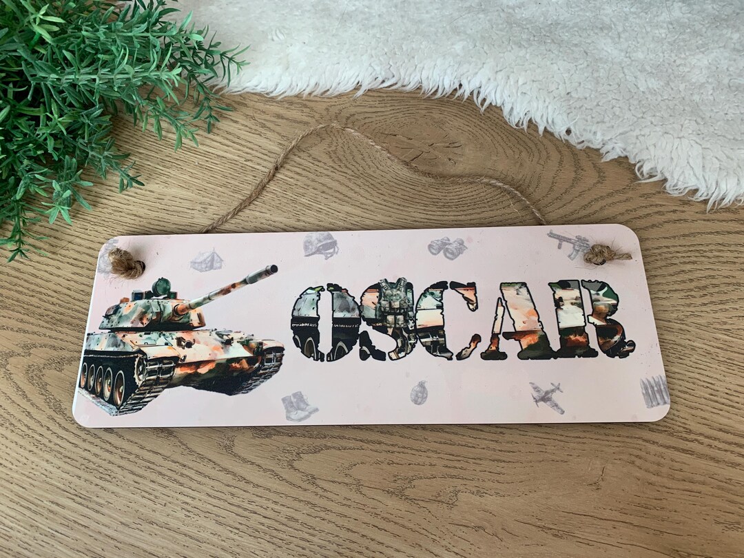 Personalised Kids Door Sign, Bedroom, Army Room Sign, Military, Nursery ...