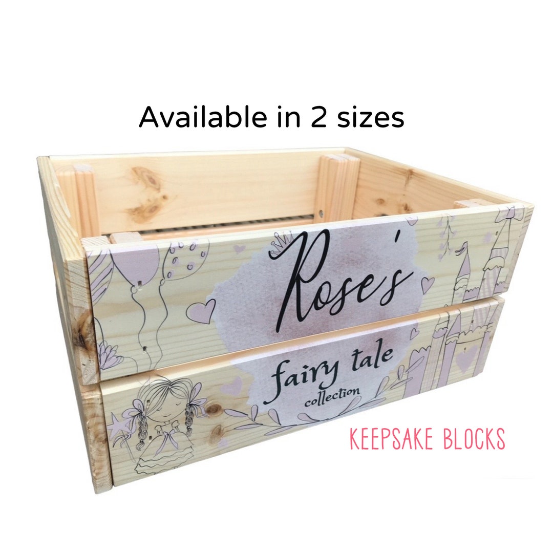 Personalised Princess Castle Book Crate, Toy Box, Baby Gift, Kids, Book ...