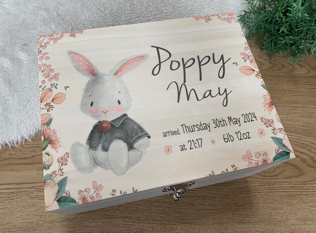 Personalised Wood Keepsake Box, Memory, Baby, Gift, Child, Christening ...