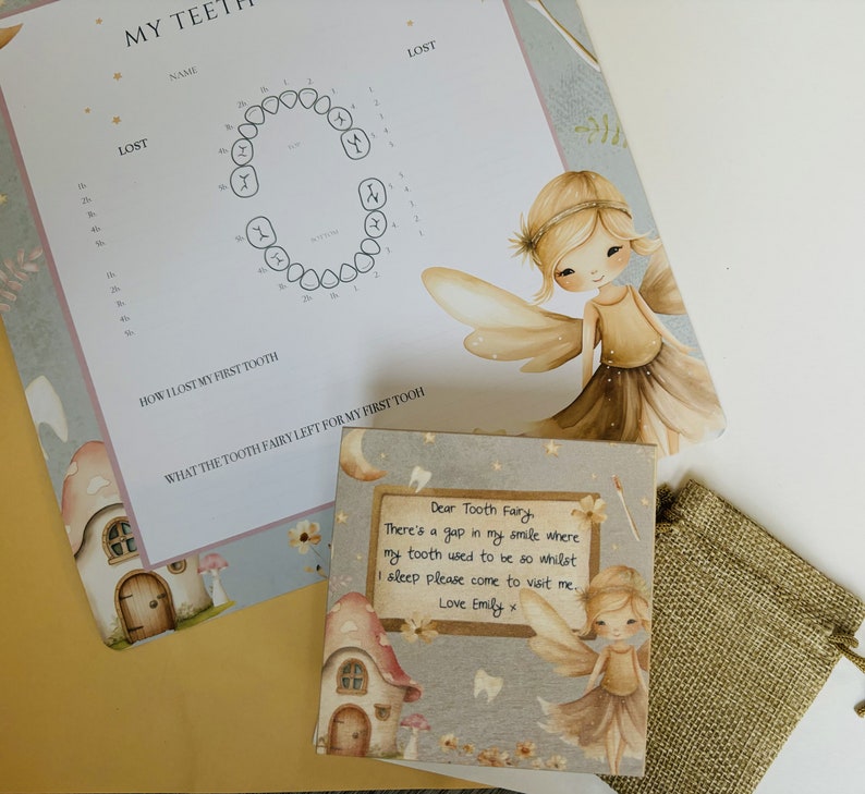Personalised Tooth Fairy Box With Chart, Baby Tooth Trinket ...