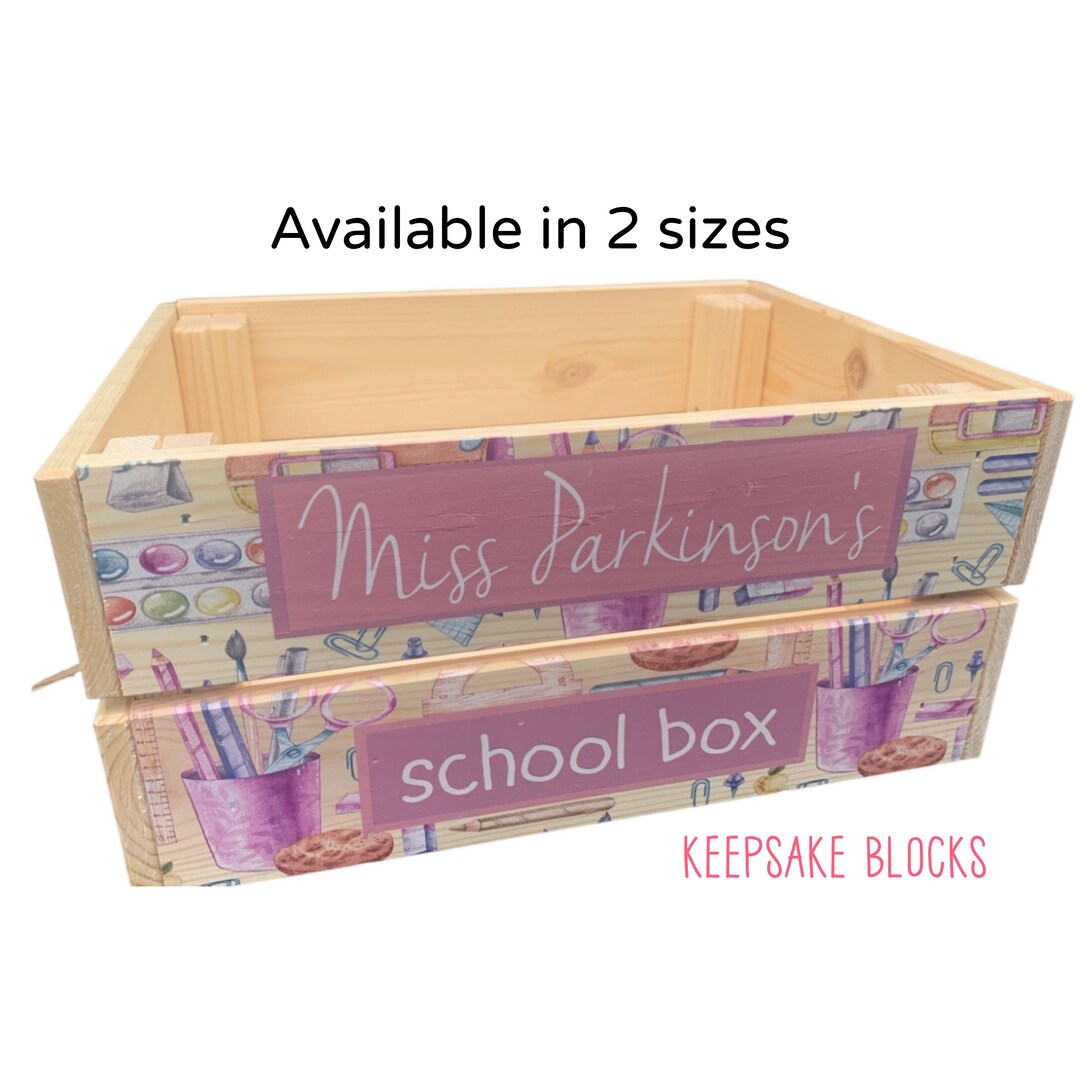 Personalised Teacher Gift, Classroom Box Crate, Thank You, School ...