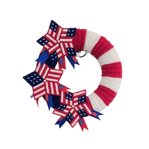 Crochet Independence Day Wreath Pattern - 4th of July - Etsy