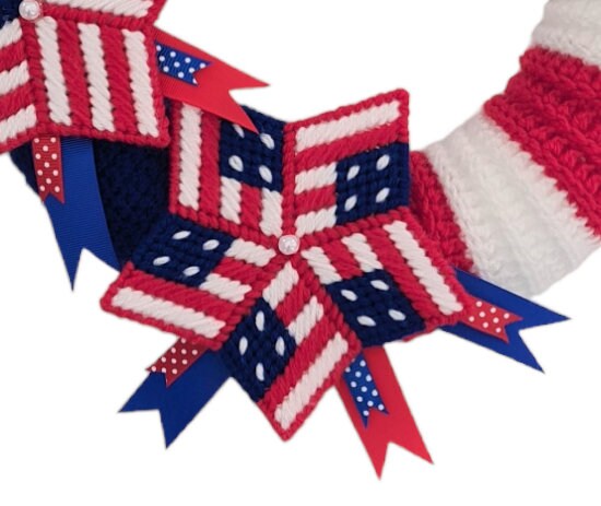 Crochet Independence Day Wreath Pattern - 4th of July - Etsy