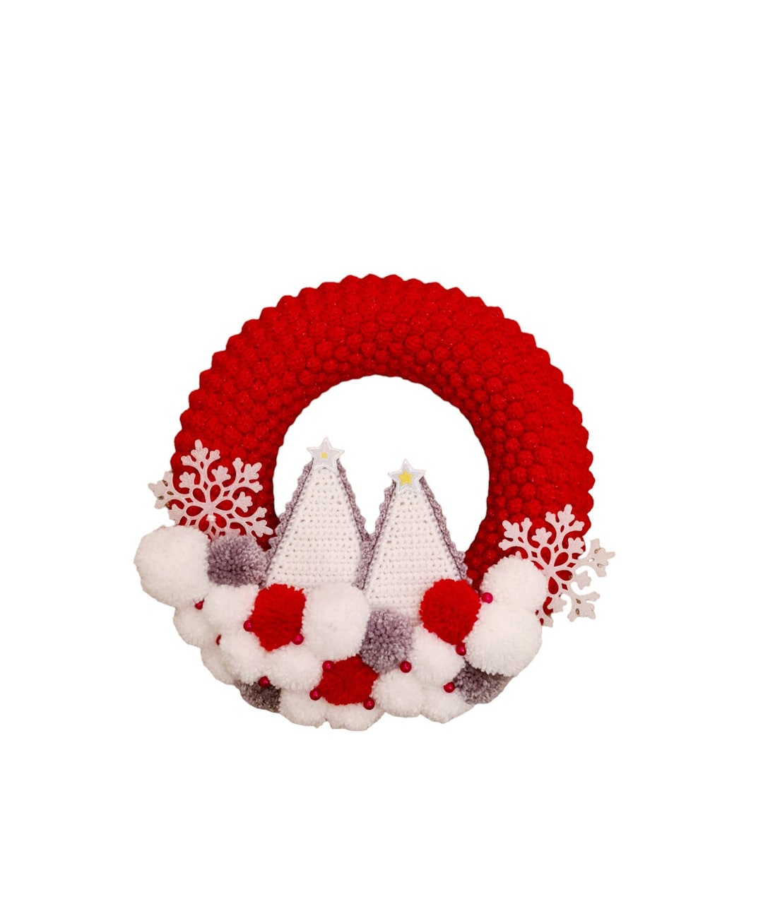 Crochet Christmas Wreath Pattern - Winter Wonderland - Etsy