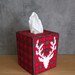 A Stag in Plaid (red) - Tissuebox Cover - Etsy