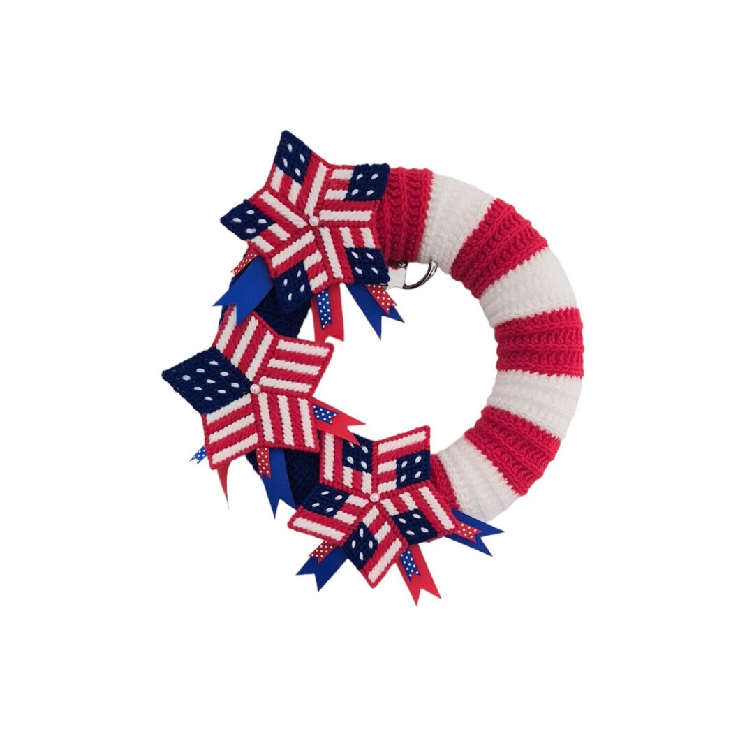 Crochet Independence Day Wreath Pattern - 4th of July - Etsy